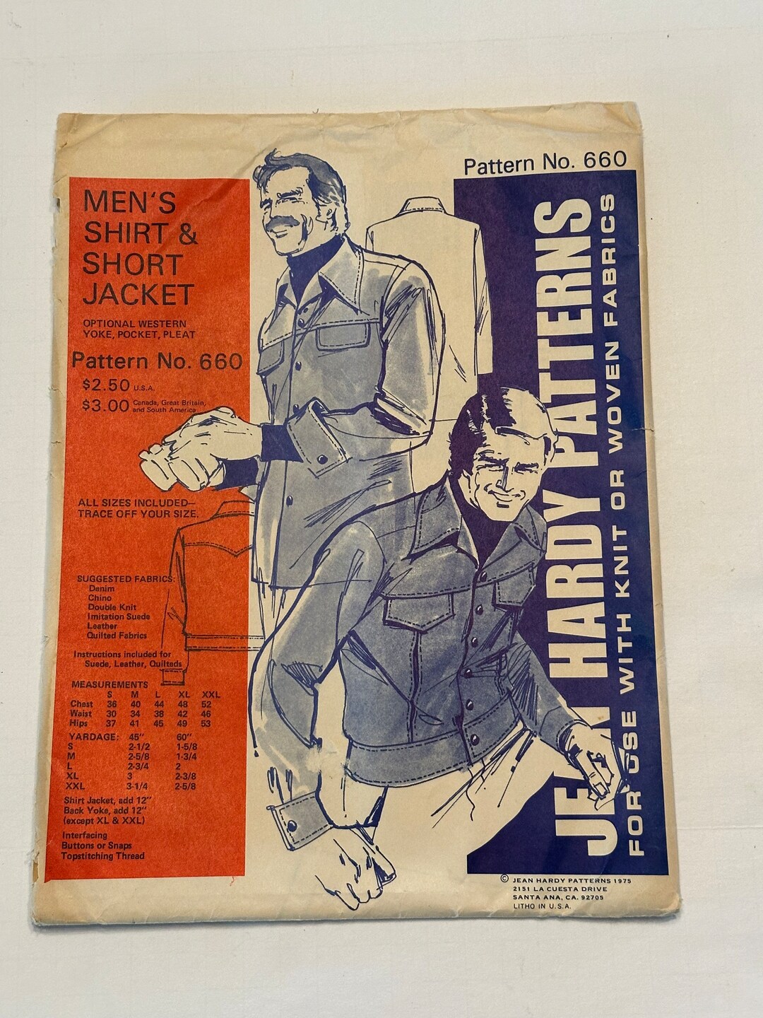 Vintage Jean Hardy Mens Shirt and Jacket Pattern 660 - Etsy