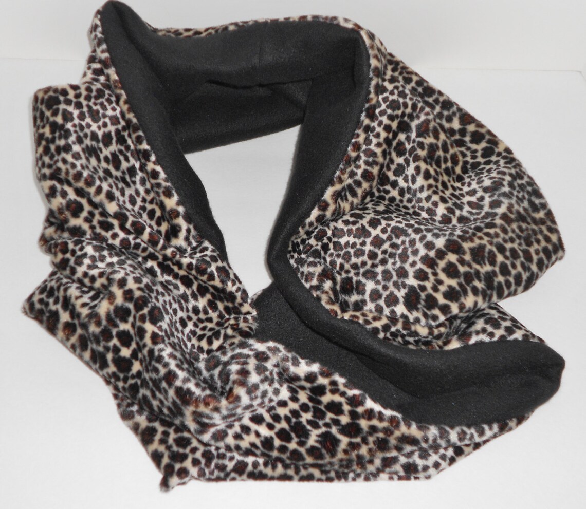 Faux Fur Animal Print Reversible Infinity Cowl Loop Scarf - Etsy