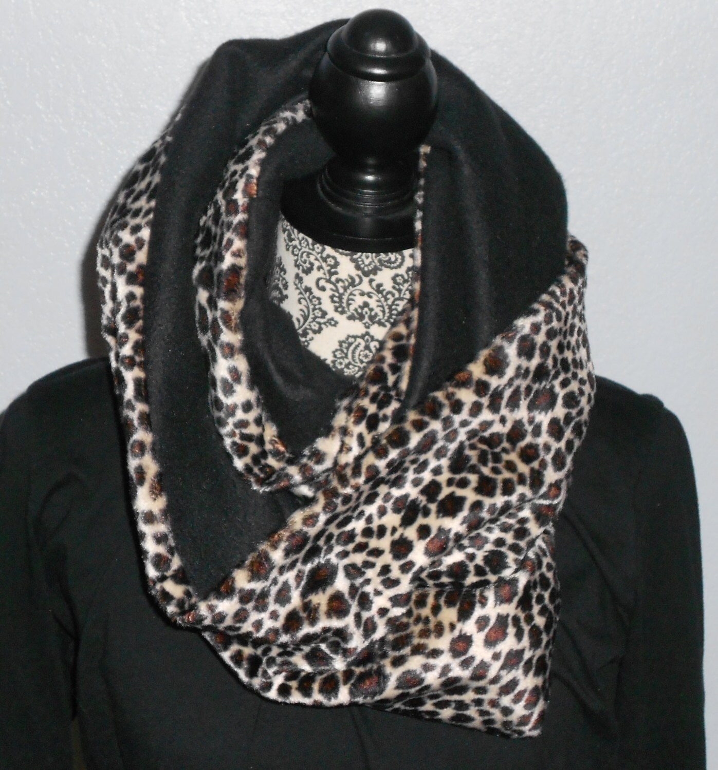 Faux Fur Animal Print Reversible Infinity Cowl Loop Scarf - Etsy