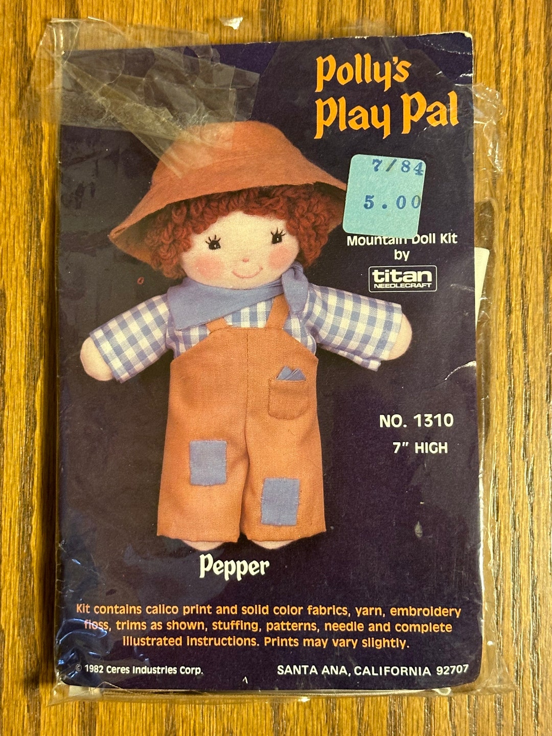 Vintage 1982 Polly's Play Pal Pepper Doll Kit, 7" Mountain Doll - Etsy