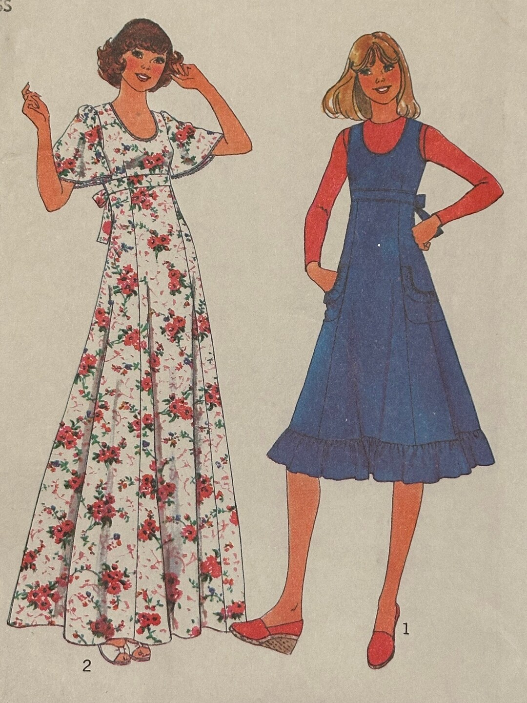 Vintage Cottage Core Jumper Maxi Dress Simplicity 8026 Size 14 - Etsy