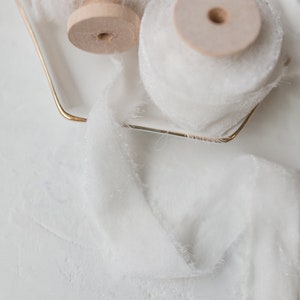 White Pearl Velvet Ribbon 100% Silk Bridal Bouquet, Invitations, Favors ...