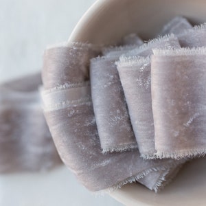 Silver Grey Velvet Ribbon 100% Silk Bridal Bouquet, Invitations, Favors ...