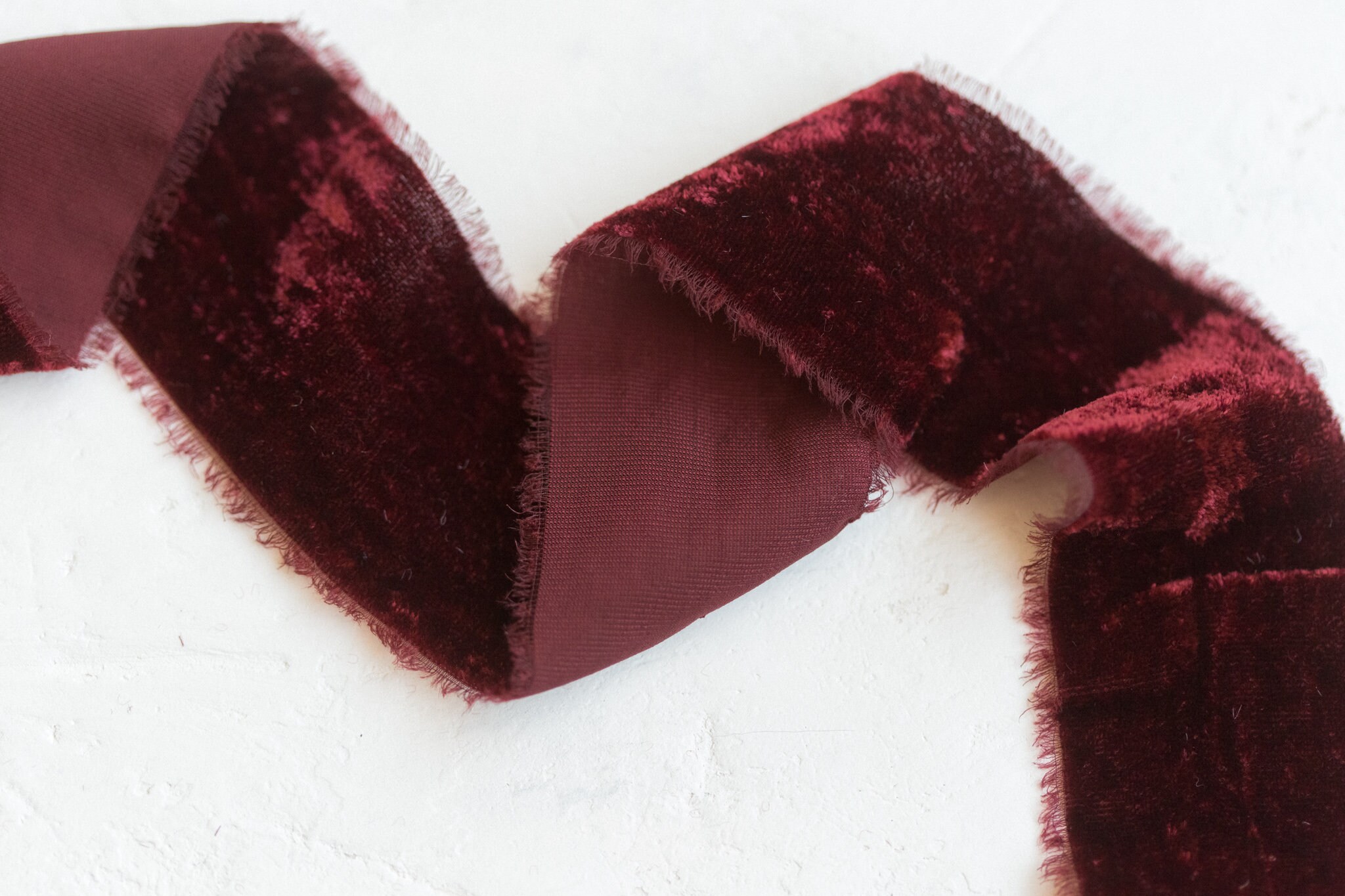 Rosewood Silk Velvet Ribbon Bridal Bouquet lay flats | Etsy