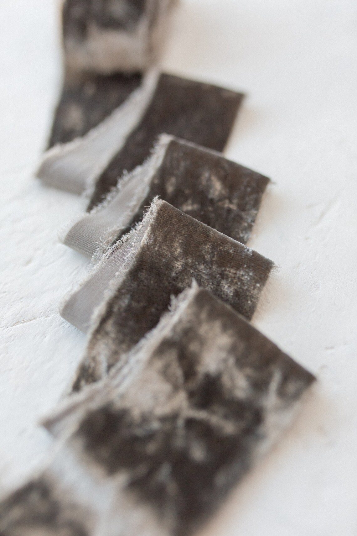 Greige Warm Grey Velvet Ribbon Silk Bridal Bouquet | Etsy