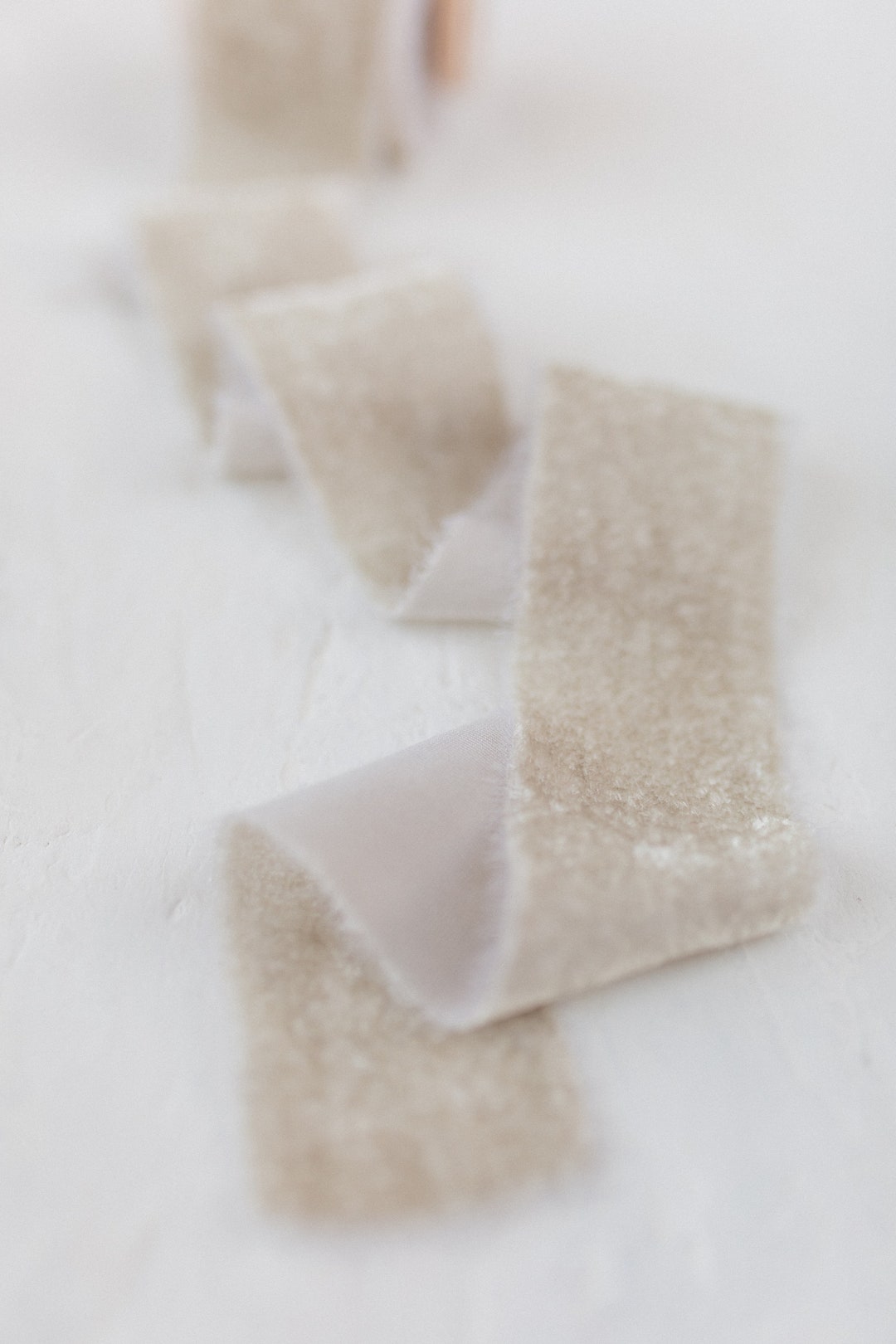 Light Taupe Silk Velvet Ribbon; Bridal Bouquet, Invitations, Favors ...