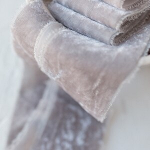 Silver Grey Velvet Ribbon 100% Silk Bridal Bouquet, Invitations, Favors ...