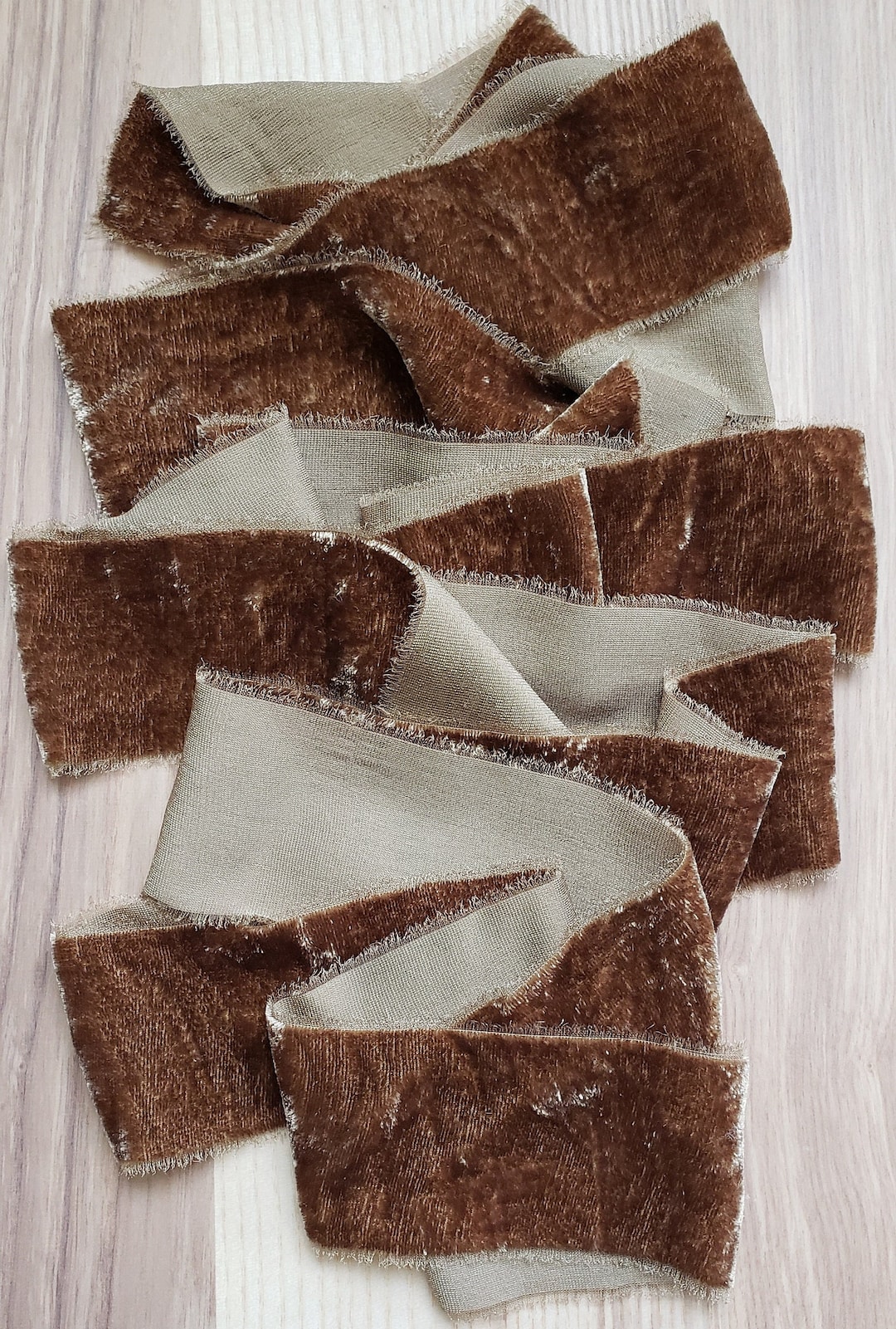 Dark Bronze Silk Velvet Ribbon Bridal Bouquet, Invitations Hand Dyed ...