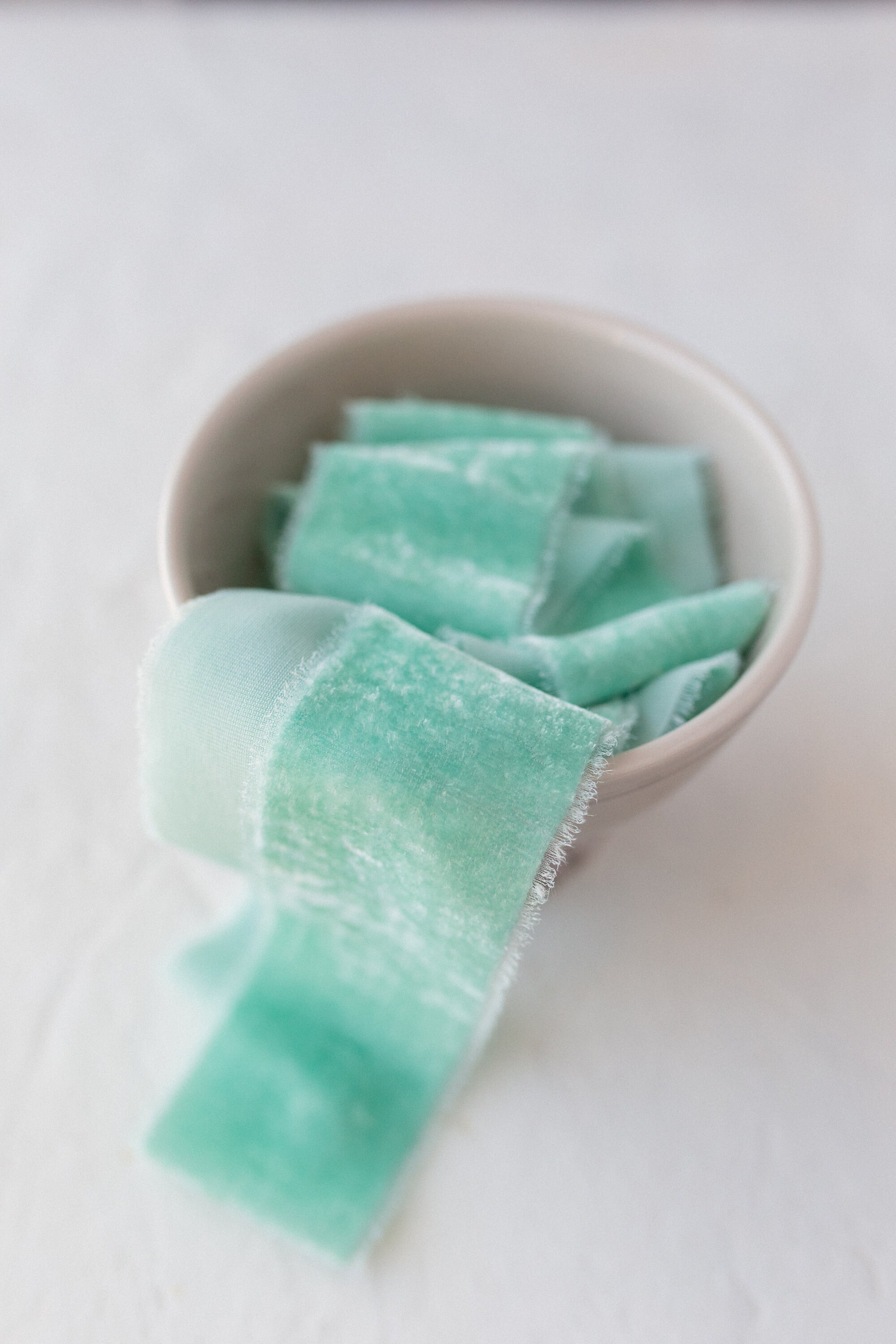 Seafoam Green Silk Velvet Ribbon Bridal Bouquet invitations | Etsy