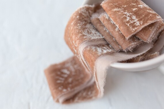 Soft Fawn Silk Velvet Ribbon Bridal Bouquet invitations | Etsy