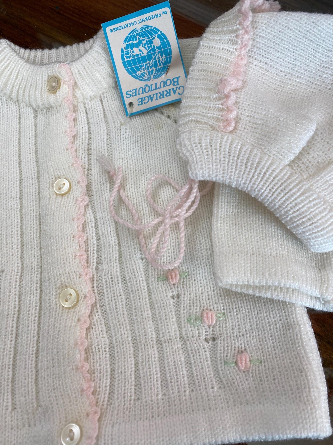 Vintage New Old Stock 1970s Baby Girl Sweater 2 Pc Set-sweater-cap ...