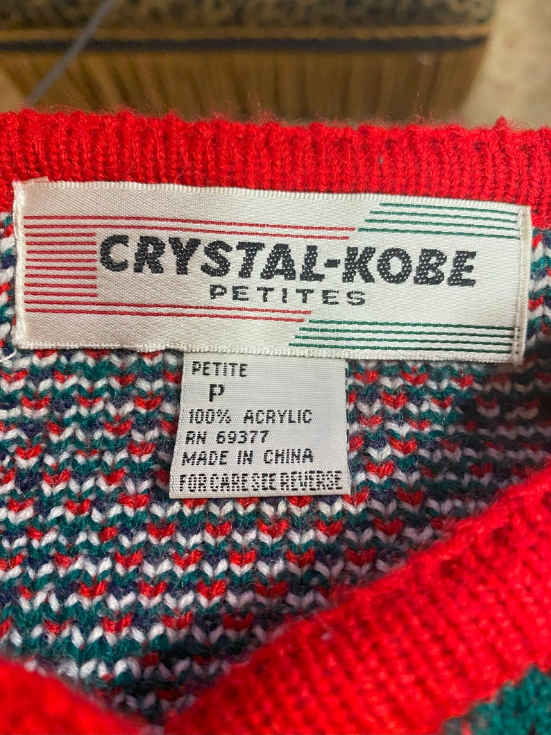 Vintage Crystal-kobe Red Plaid Cardigan Christmas Sweater-petite ...