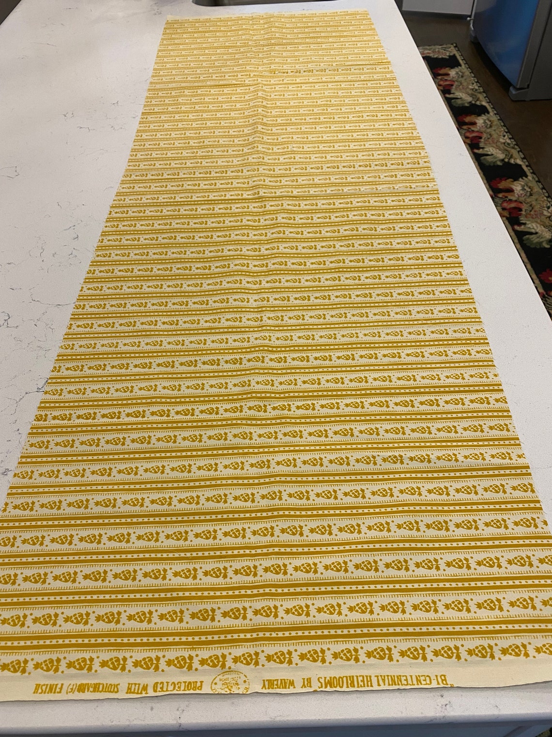 1970's Fabric, Pineapple Fabric, Waverly Fabric, Drapery Fabric ...