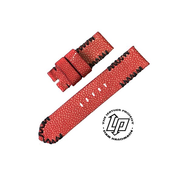 Handmade Red Stingray Watch Strap With Pre-v Buckle. | Etsy