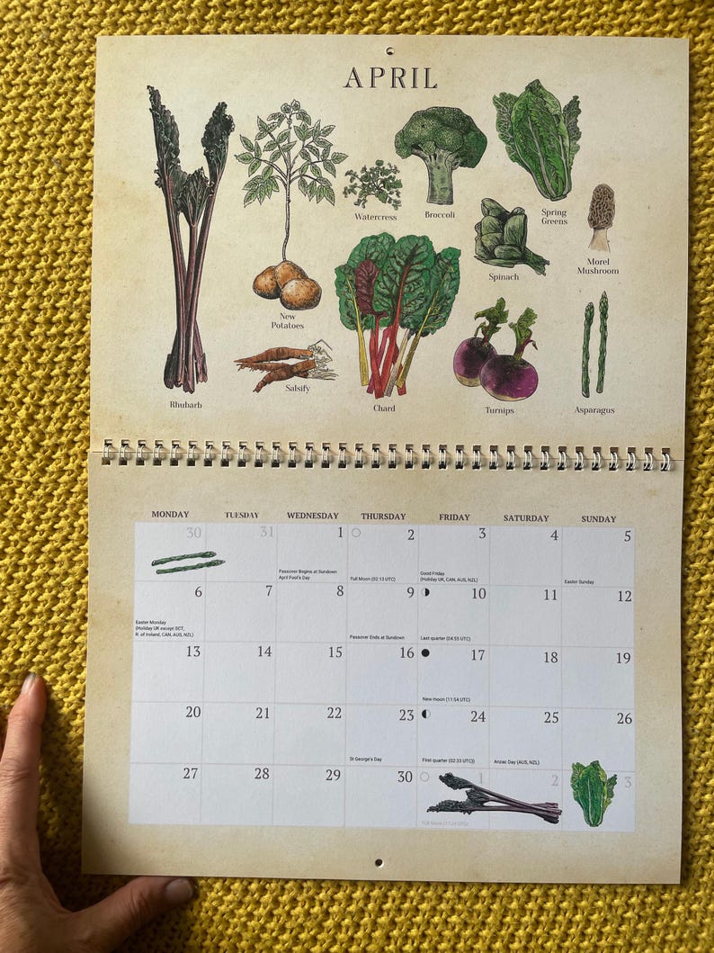 UK Seasonal Calendar 2026 Fruit and Vegetable Wall Calendar, FSC ...