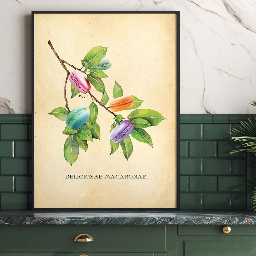 Macaron Wall Art, Botanical Prints, Macaron Art Print, Gallery Wall ...