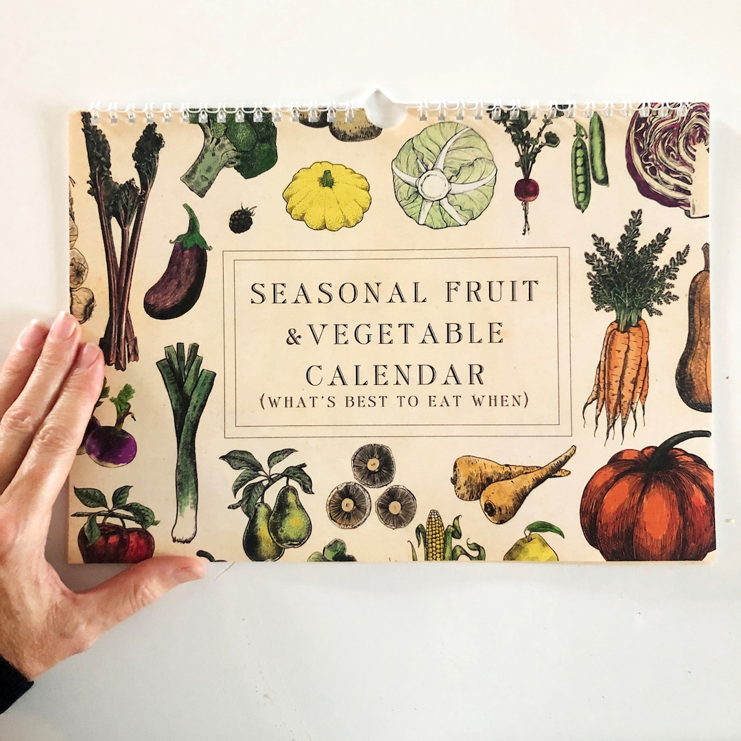 UK Seasonal Calendar, A4 (dateless) Fruit and Vegetable Wall Calendar ...