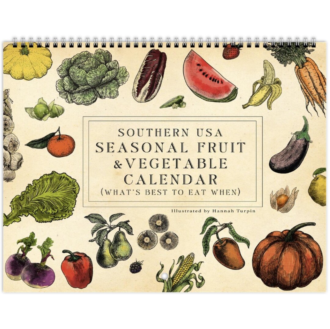 Southern USA Fruit and Veg Calendar (dateless) (US & CA) - Etsy