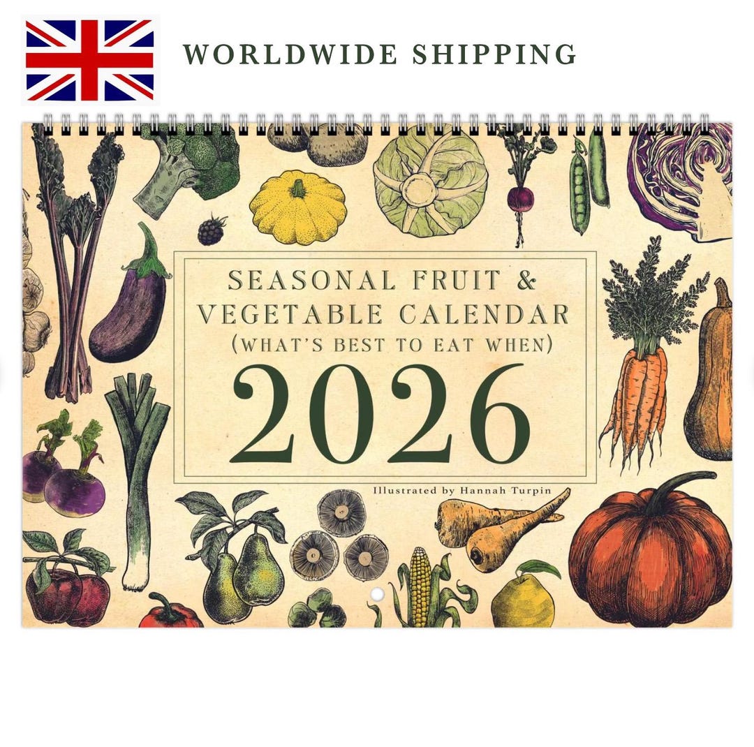 UK Seasonal Calendar 2026 Fruit and Vegetable Wall Calendar, FSC ...