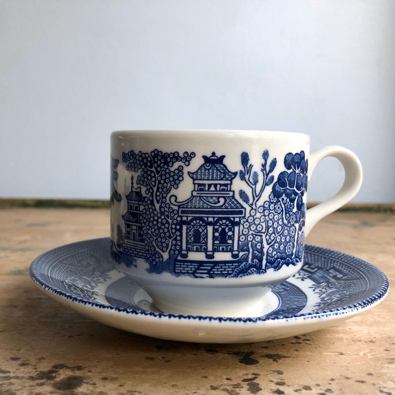Churchill England Willow Tea Cup and Saucer | Etsy
