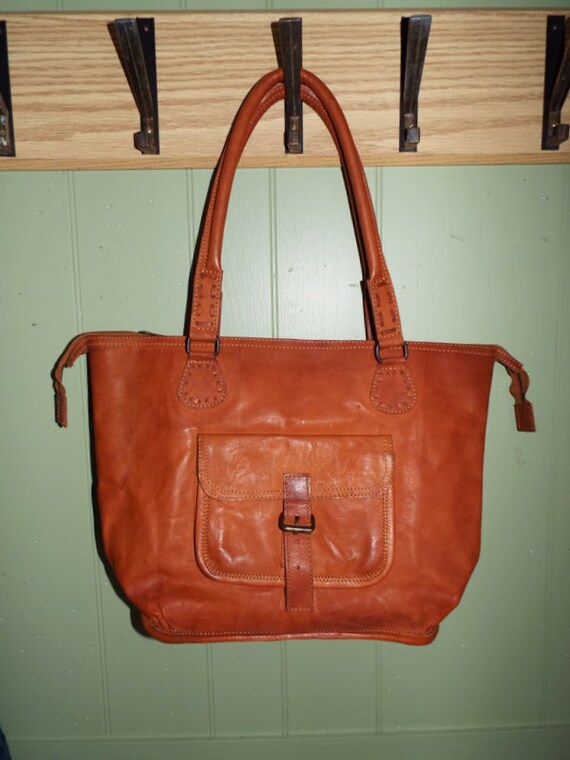 1970s boho leather satchel - Gem