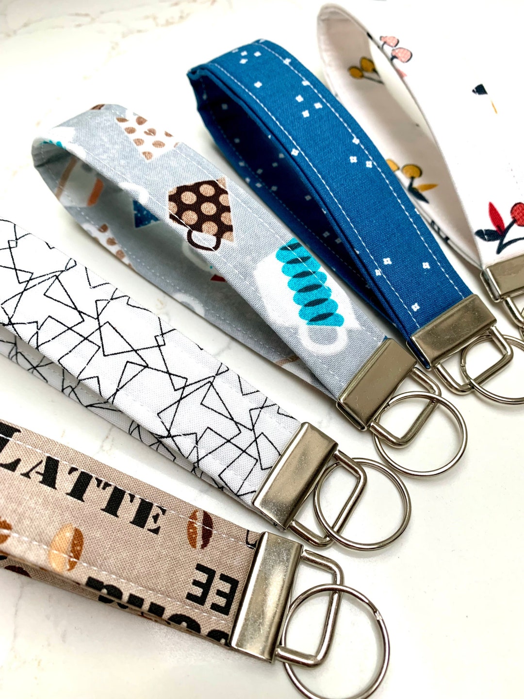 Fabric Wristlet Keychain, Short Lanyard for Keys, Car Accessory ...