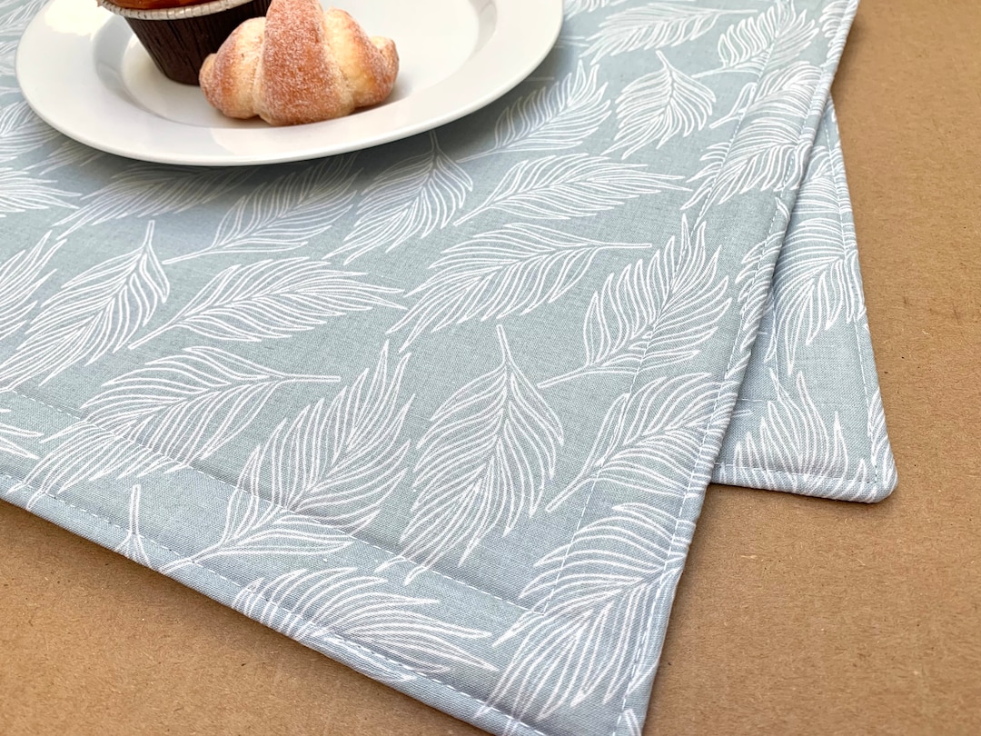 Fabric Placemats, Gray, Ferns, Garden, Nature, Kitchen Linens, Dinner ...