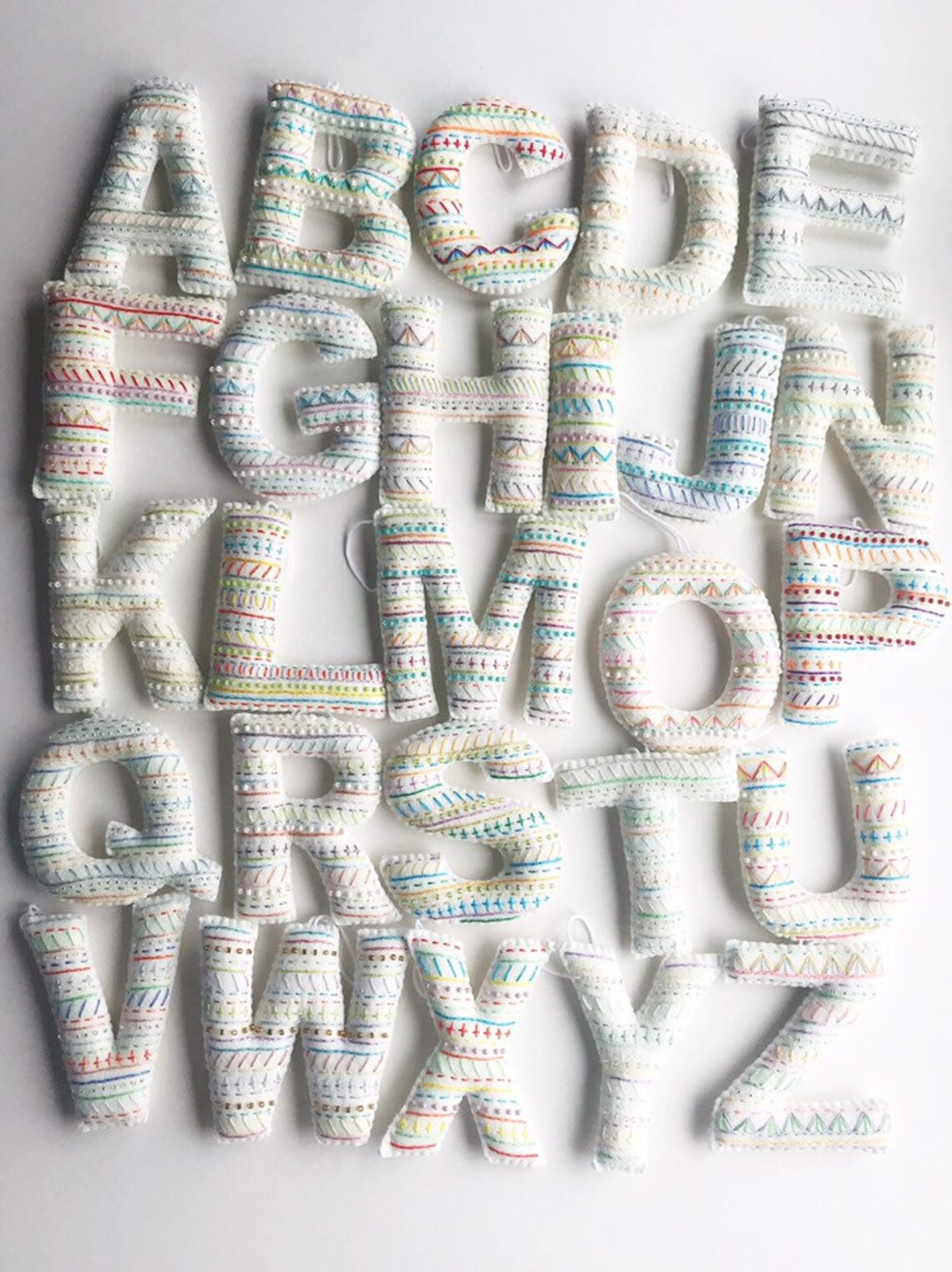 Handmade Aztec Beaded Felt Letter Personalised Christmas | Etsy