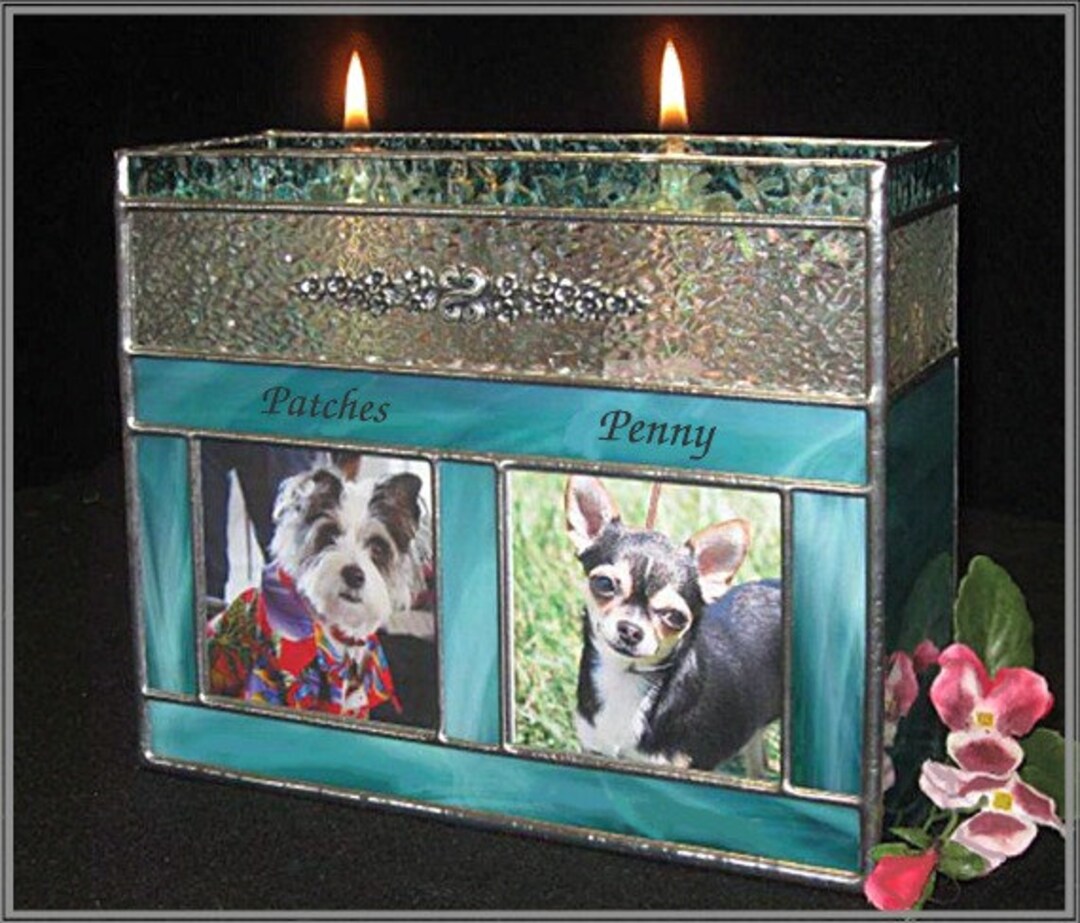 For 2 Pets, Small #6B Companion Candle Pet Urn With Two Photo Windows ...