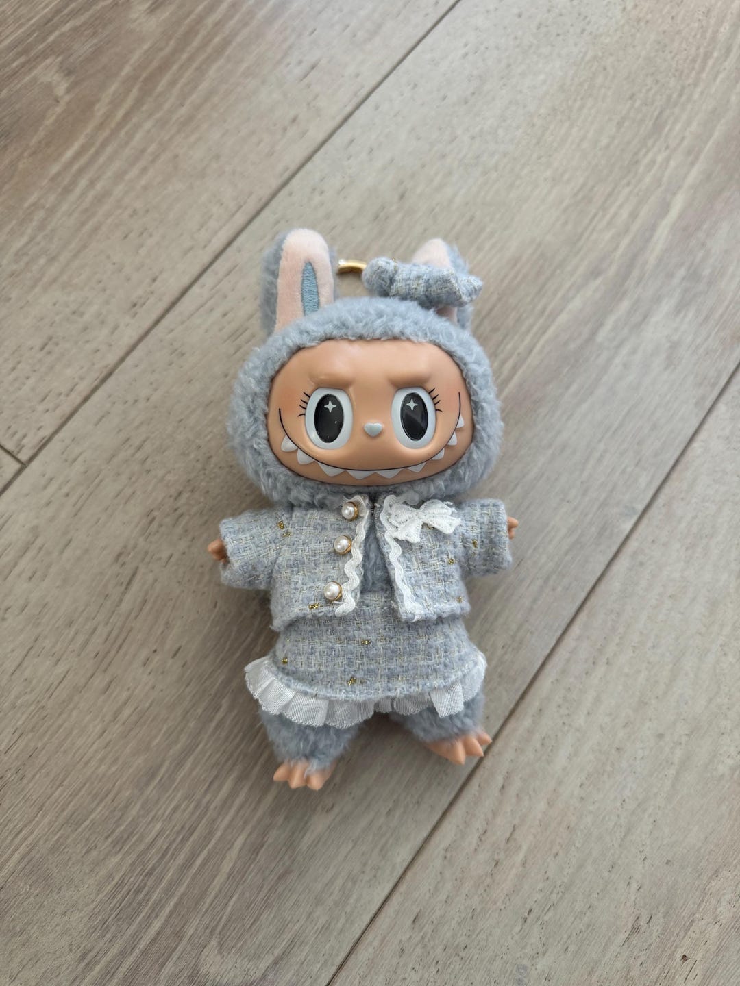 Labubu Doll Outfits in Tweed Dress Light Blue - Etsy