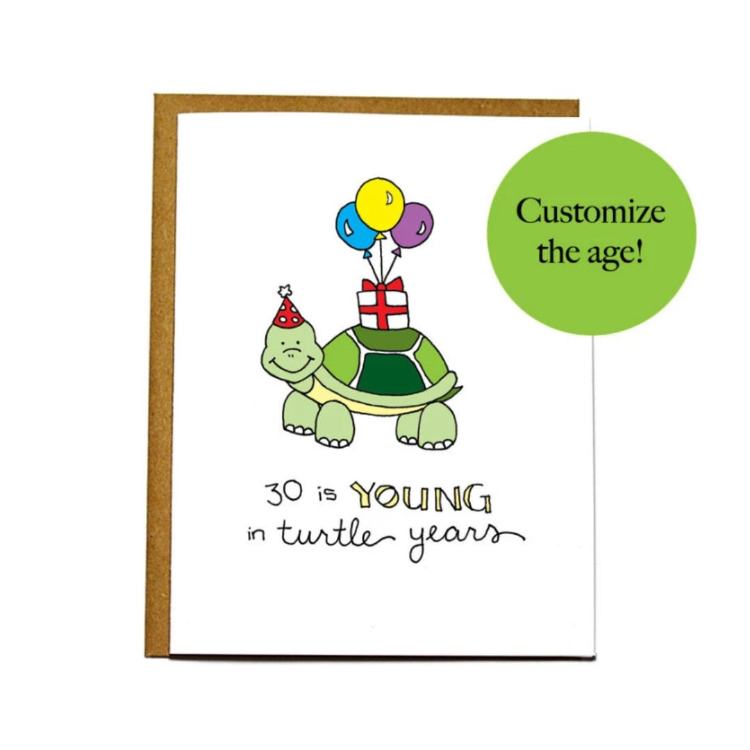 Funny Turtle Birthday Card - Custom, Personalized - Etsy