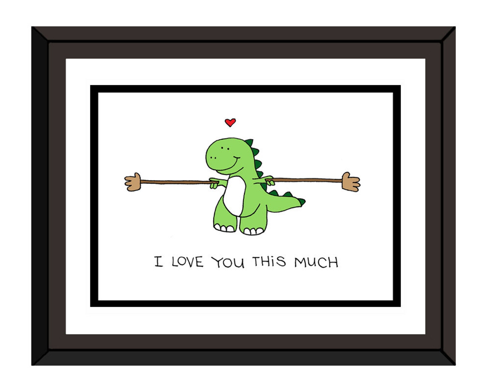 T-rex Dinosaur I Love You This Much Print 5x7 Print - Etsy