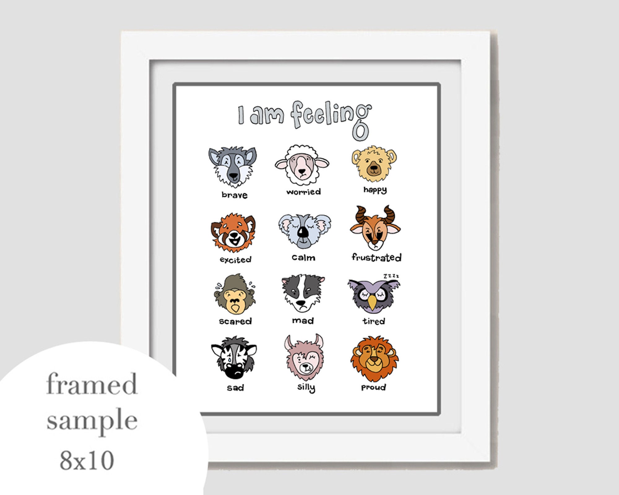 Kids Feelings Poster Nursery Playroom Calming Corner 8x10 | Etsy