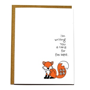 For Fox Sake Card, Funny Thinking of You, Just Because Notecard - Etsy