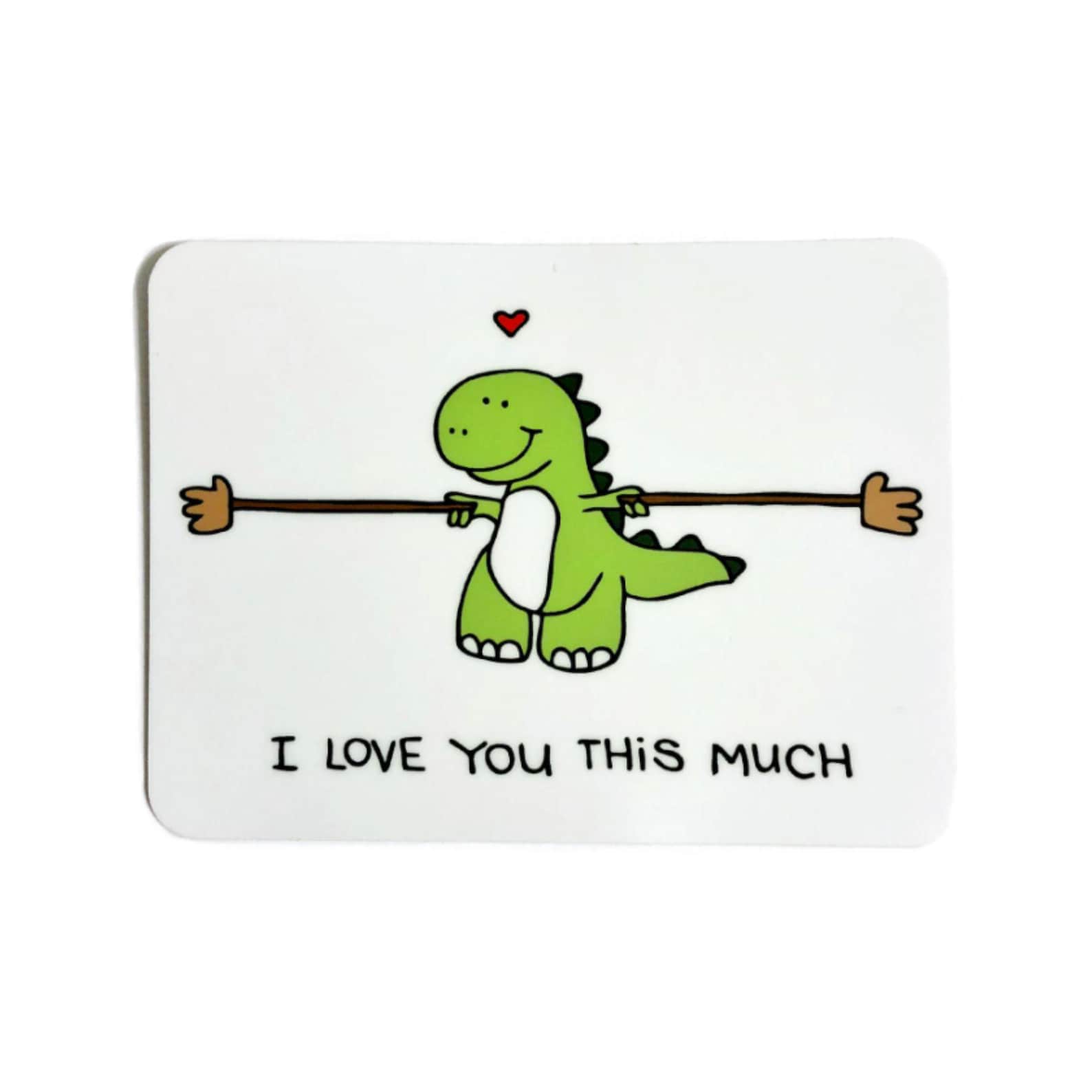 Dinosaur "i Love You This Much" 4"x3" Sticker - Etsy