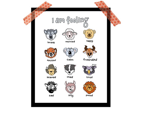 Kids Feelings Poster Nursery Playroom Calming Corner 8x10 | Etsy