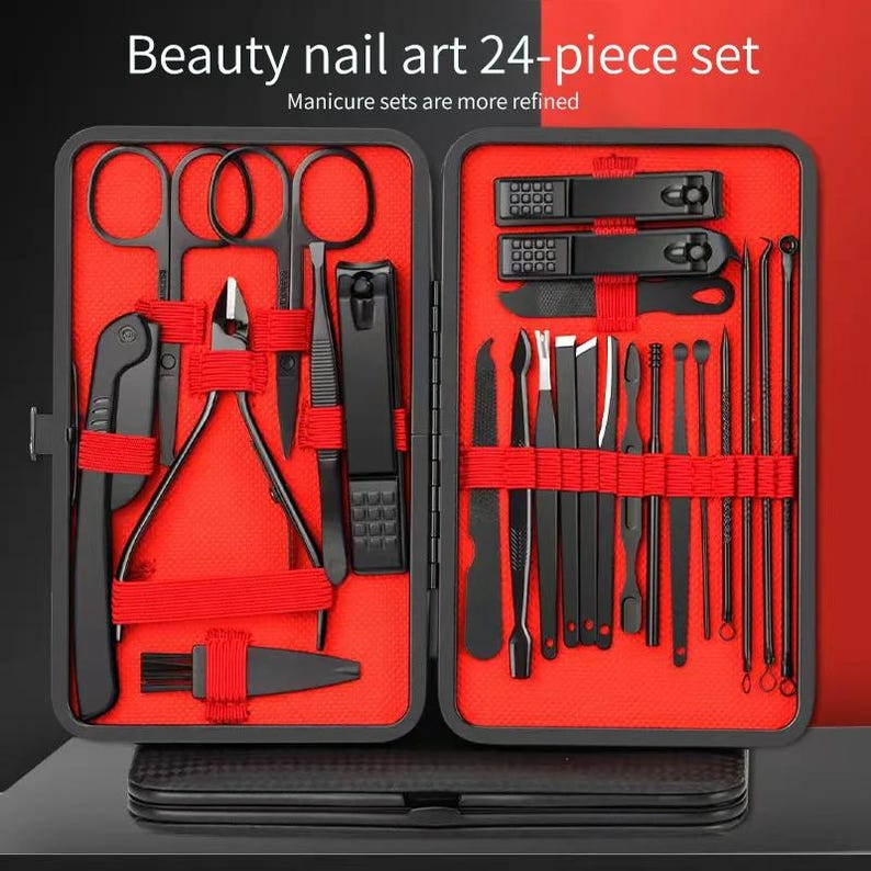 24-piece Manicure Pedicure Set, Professional Nail Care Tools, Travel ...