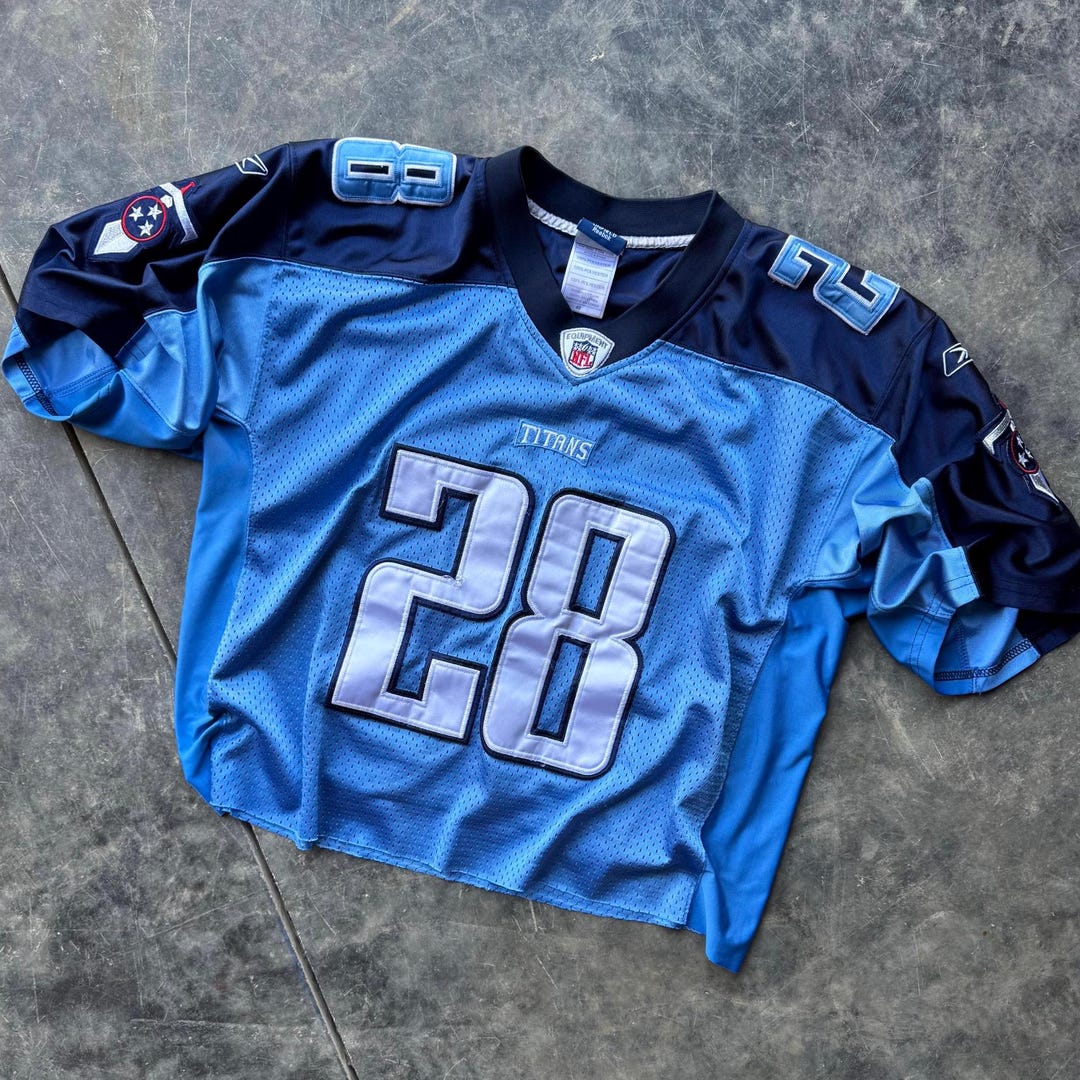 Vintage 90s Tennessee Titans NFL Reebok Football Custom Crop 28 Johnson ...