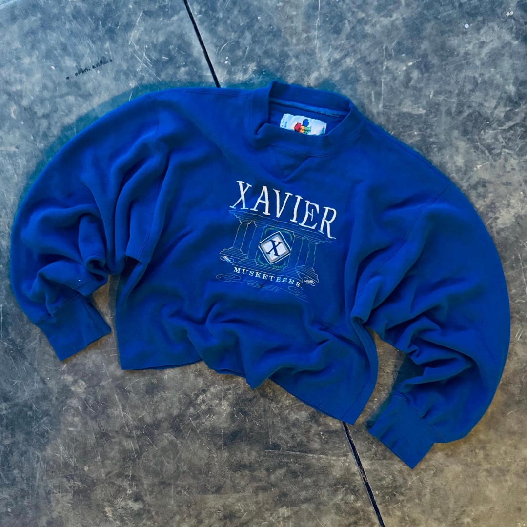 Vintage 90’s Xavier University Custom Crop Embroidered Crewneck ...