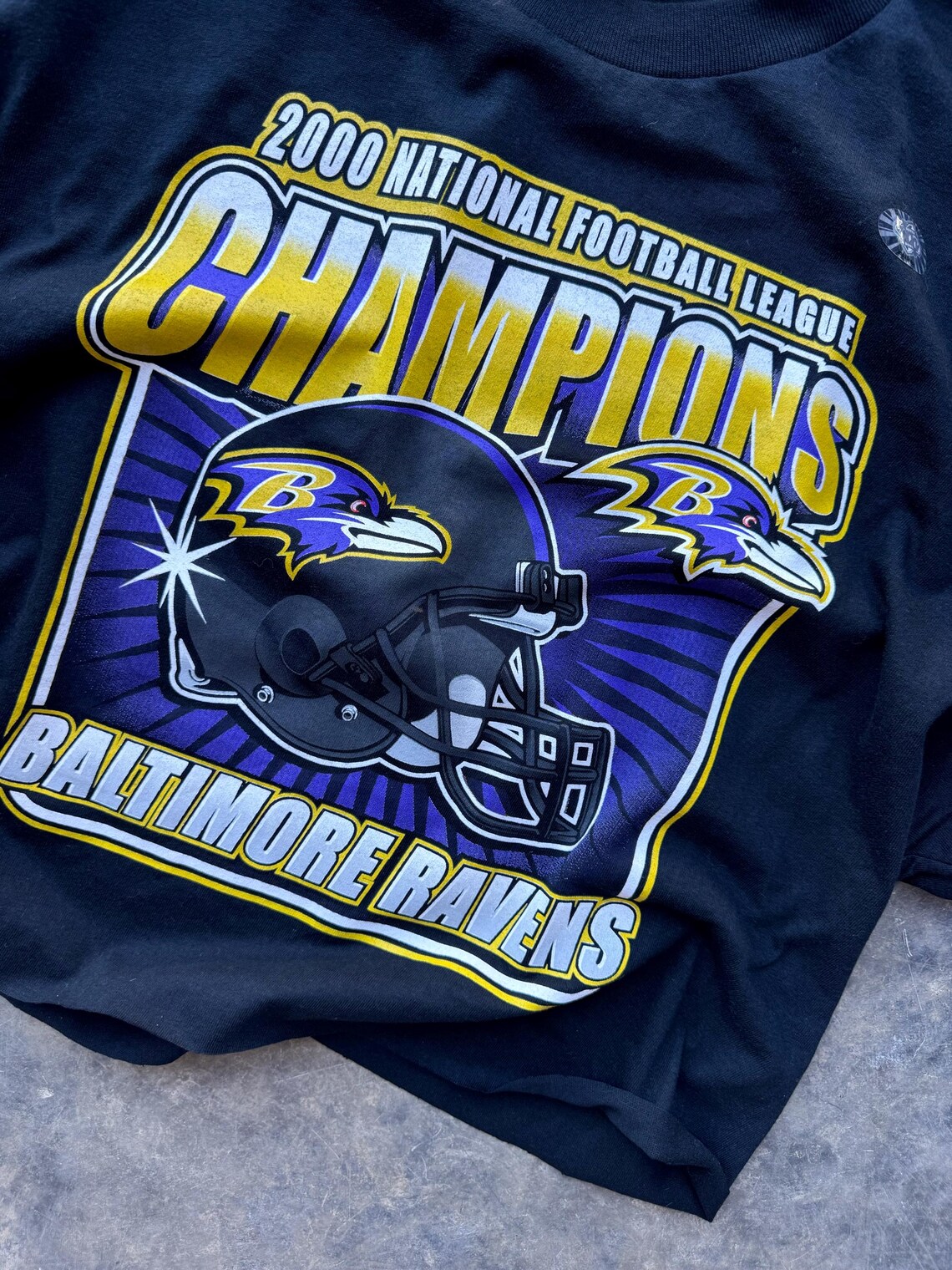 Vintage 00’s Baltimore Ravens NFL Football 2000 Champions Custom Crop T ...