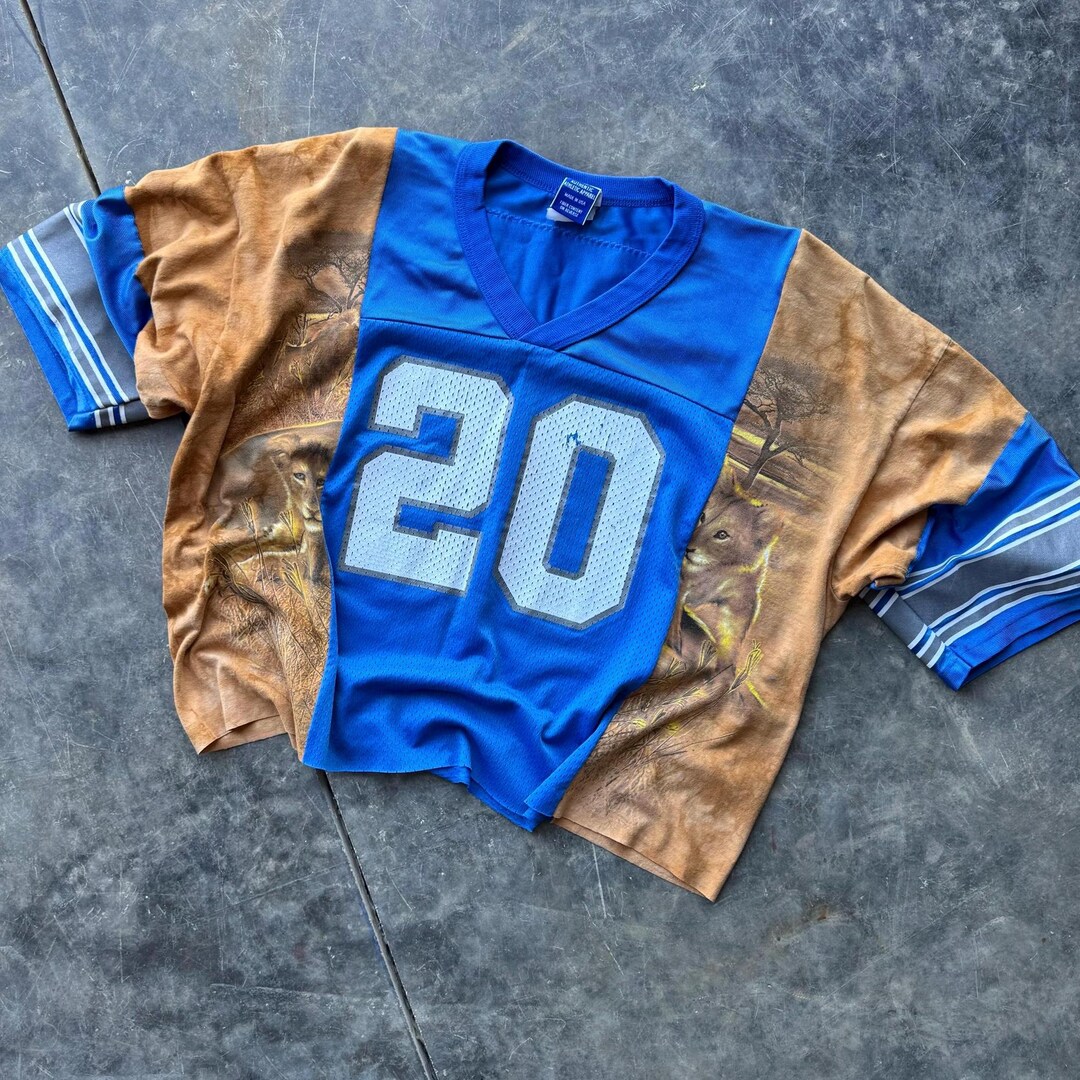 Vintage 90s Detroit Lions Barry Sanders Reimagined Jersey Tee - Etsy