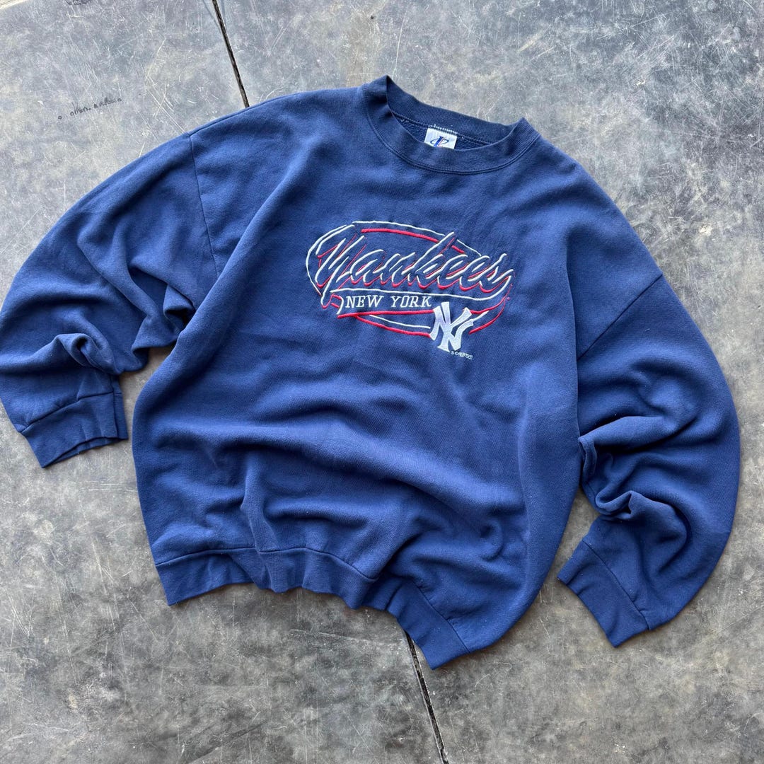 Rare Vintage 90’s New York Yankees MLB Baseball Embroidered Crewneck ...