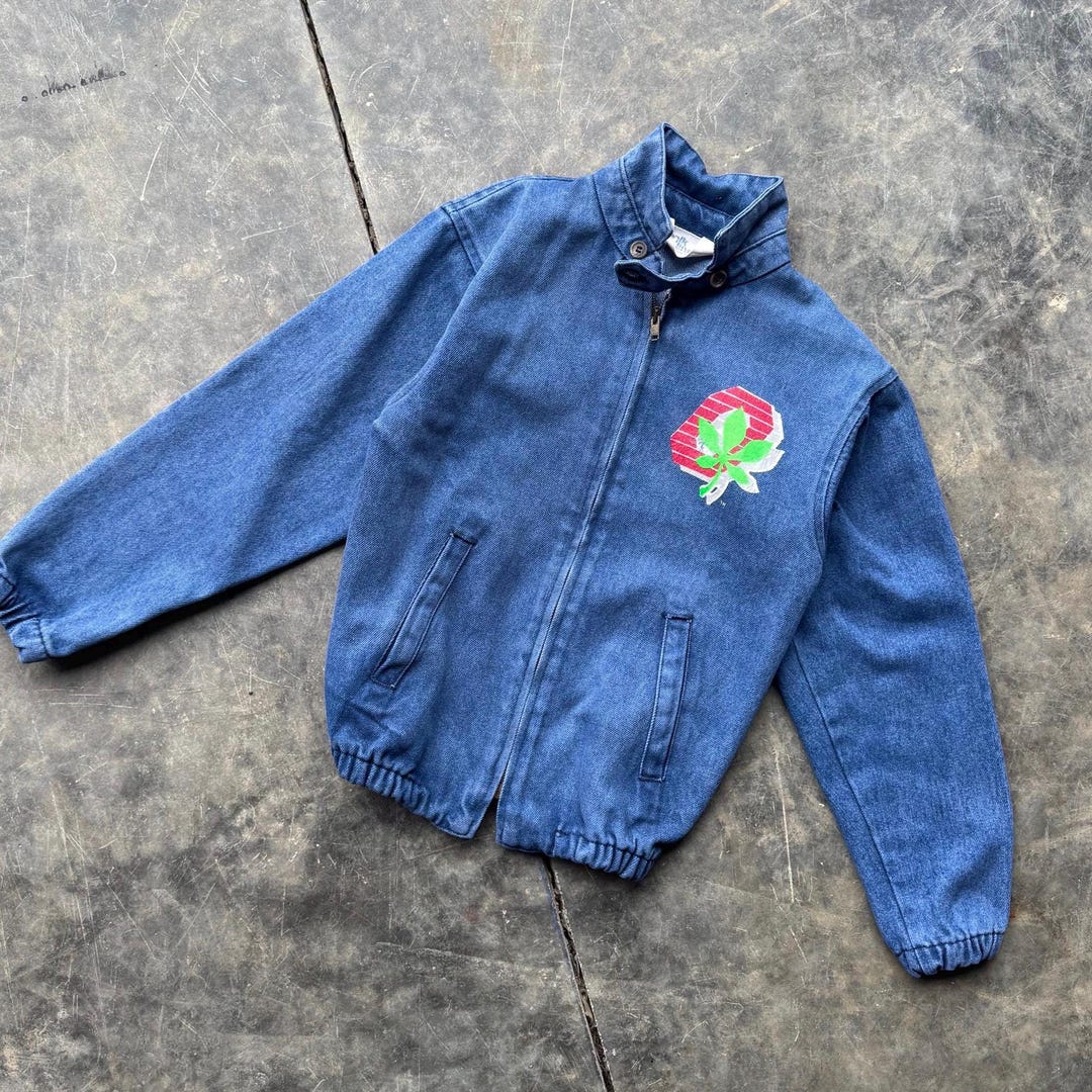 Vintage 80s Very Rare Ohio State Buckeyes Football Kids Youth Denim ...