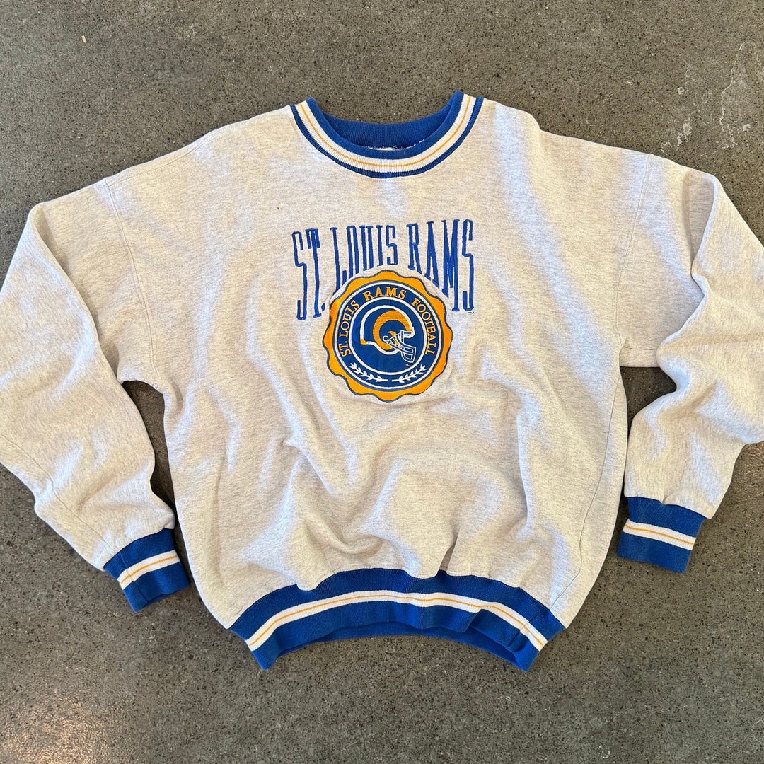 Vintage 90’s NFL St Louis Rams Rare Embroidered Crewneck Sweatshirt XL ...