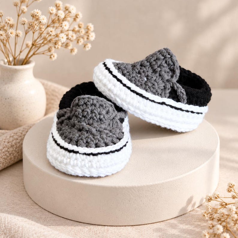 Crochet Baby Sneaker Pattern PDF | Baby Shoe Crochet Pattern | Newborn ...