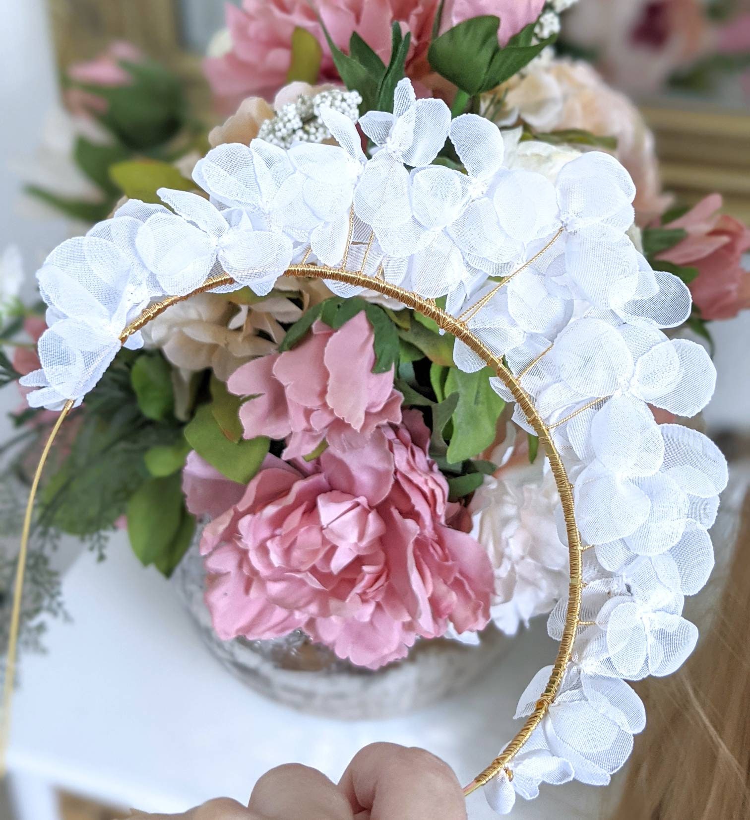 Boho wedding flower crown Delicate bridal flower crown | Etsy