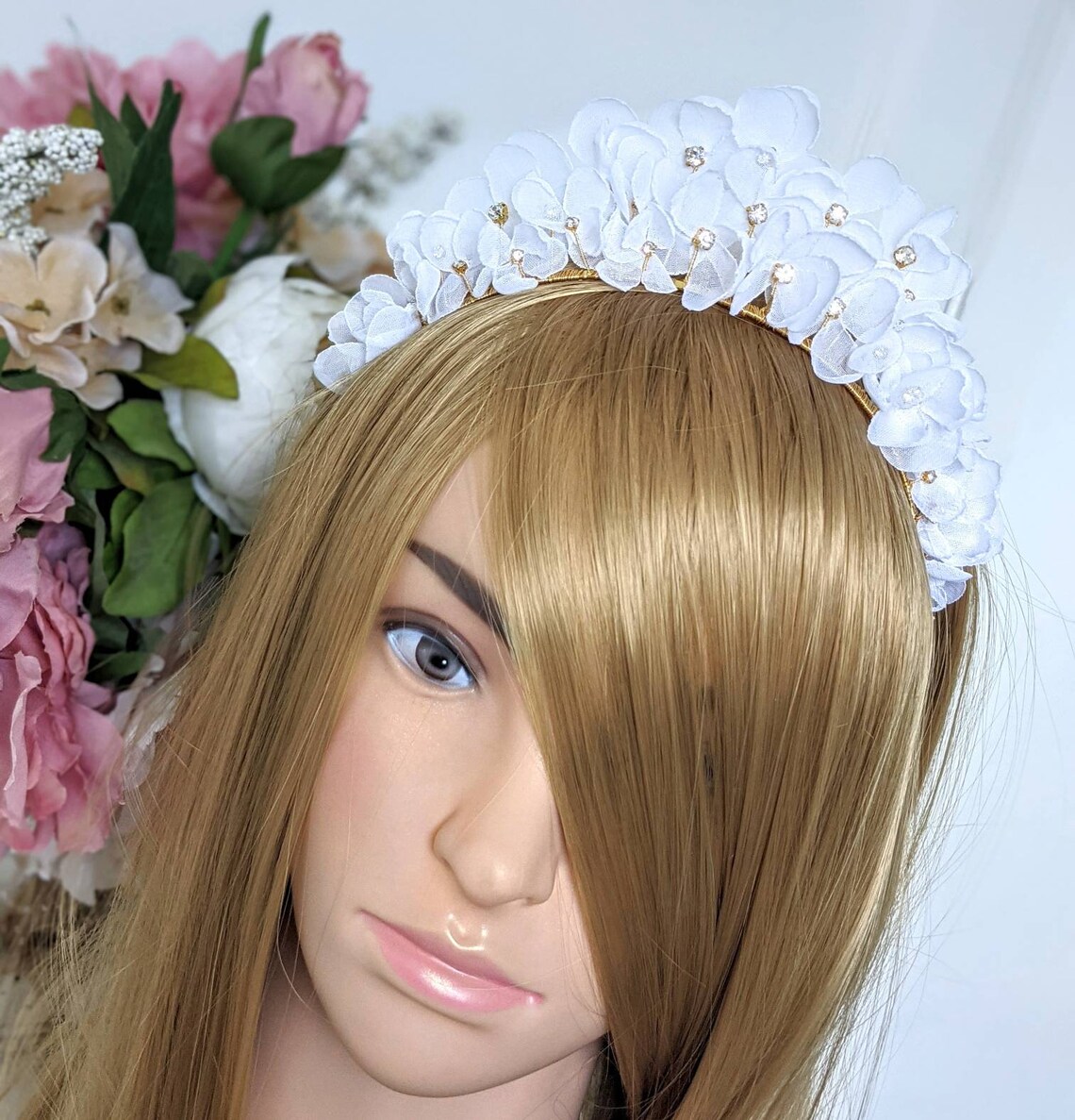 Boho wedding flower crown Delicate bridal flower crown | Etsy