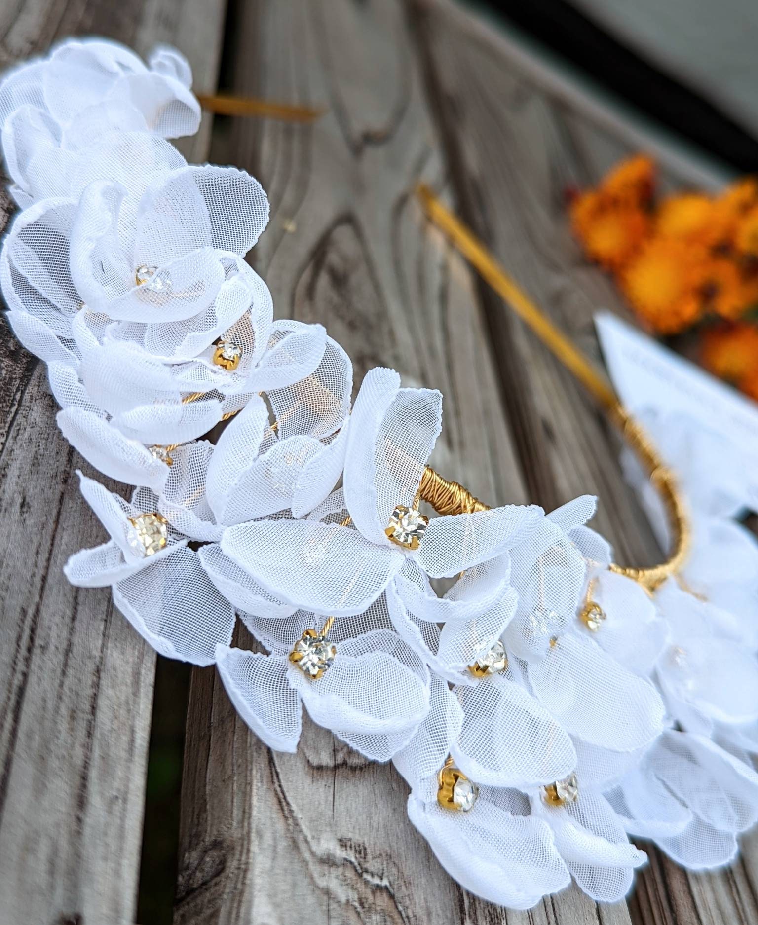 Boho Wedding Flower Crown, Delicate Bridal Flower Crown, Bridal Flower ...