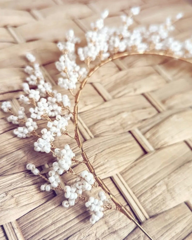 Boho Bridal Gold Tiara, Wedding Leaf Branches Crown, , Wedding Branch ...