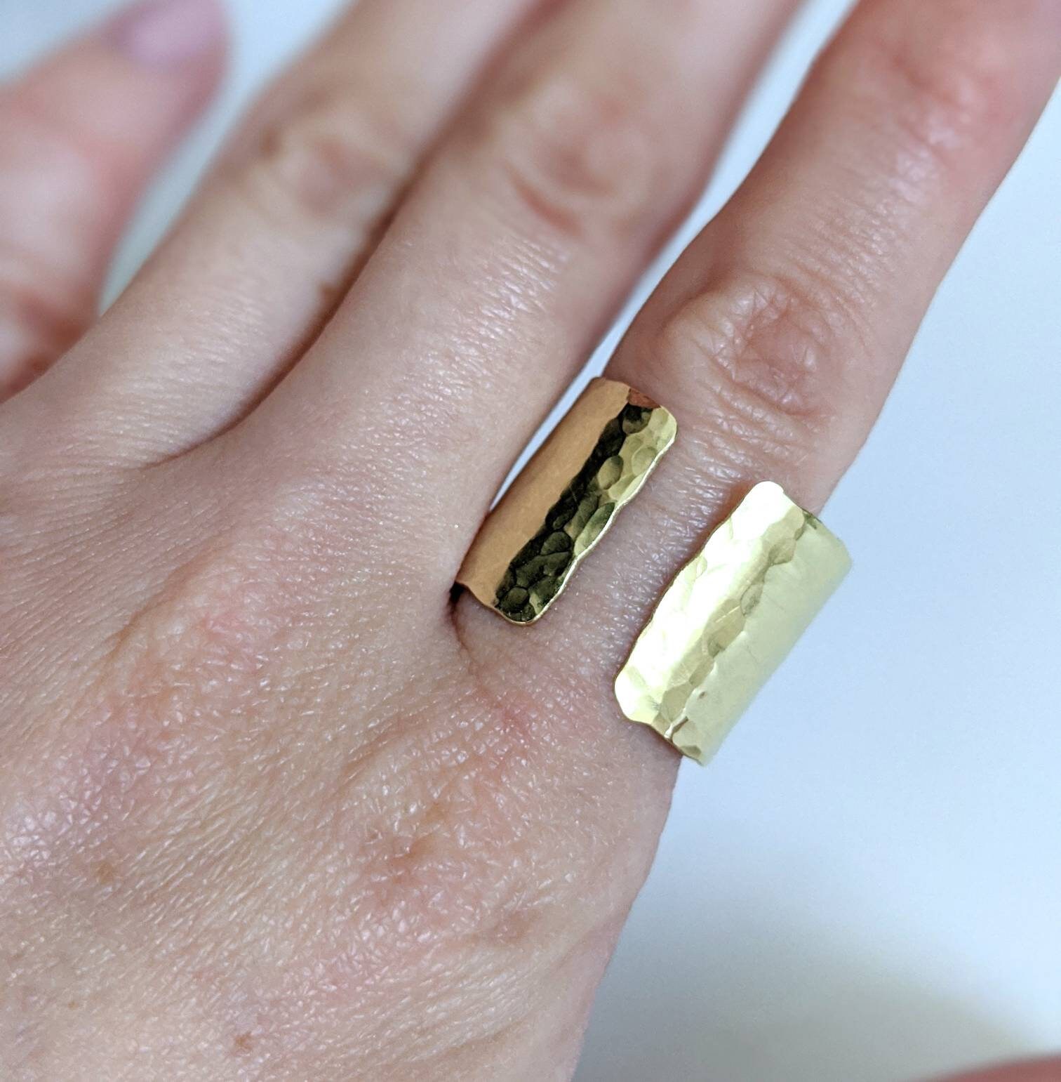 Brass Cuff Ring, Everyday Ring, Gold Tone Ring, Solid Brass Ring ...